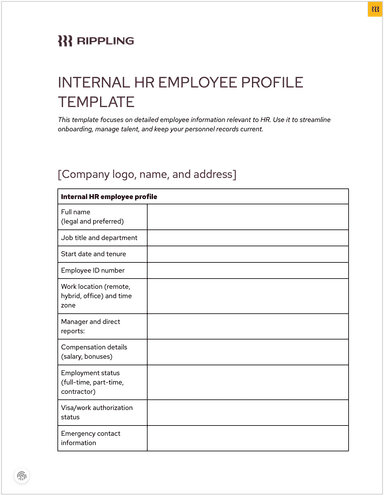 Employee Profile Template: What to Include + Free Examples | Rippling
