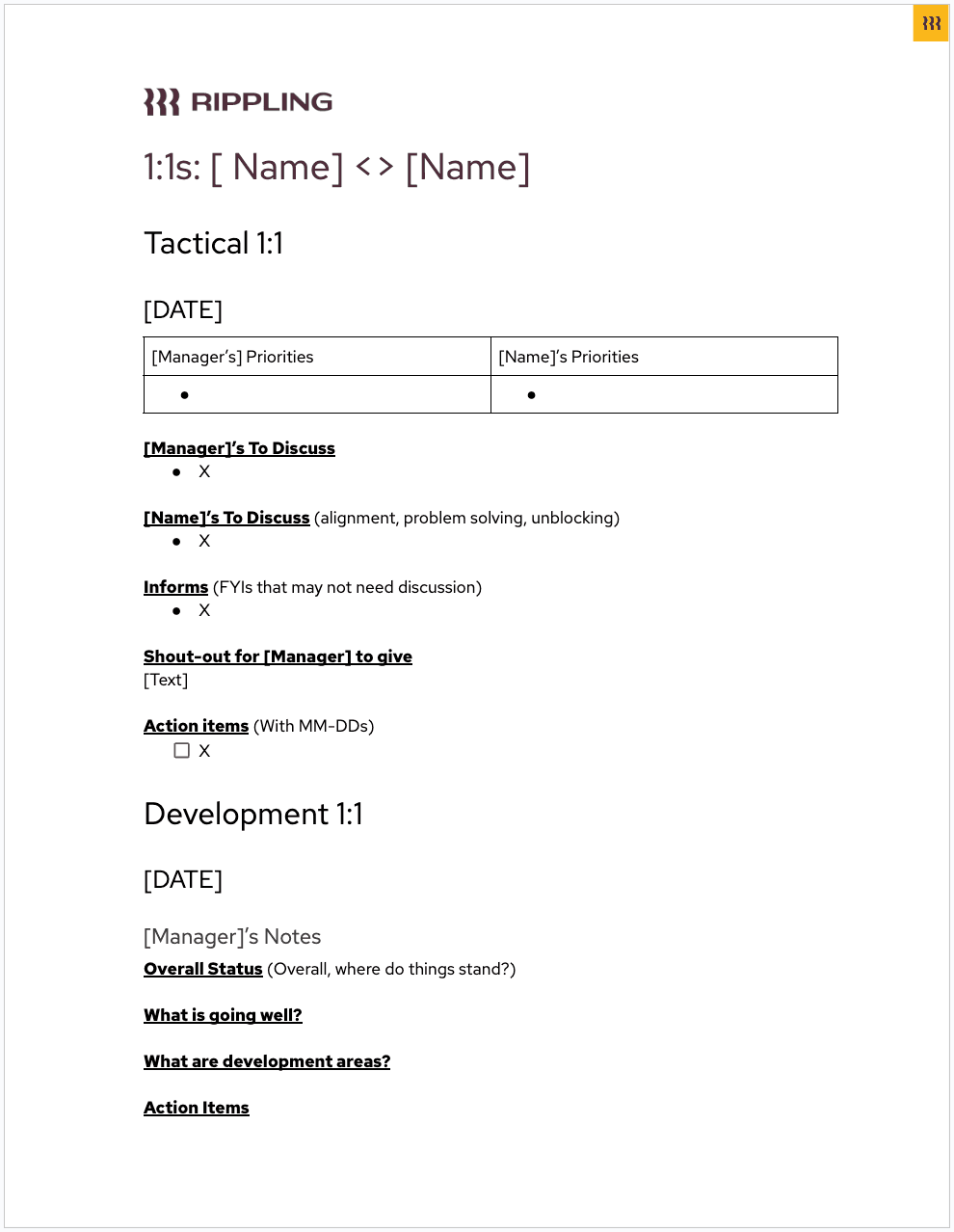Top 6 Free One-On-One Meeting Templates in 2025 | Rippling