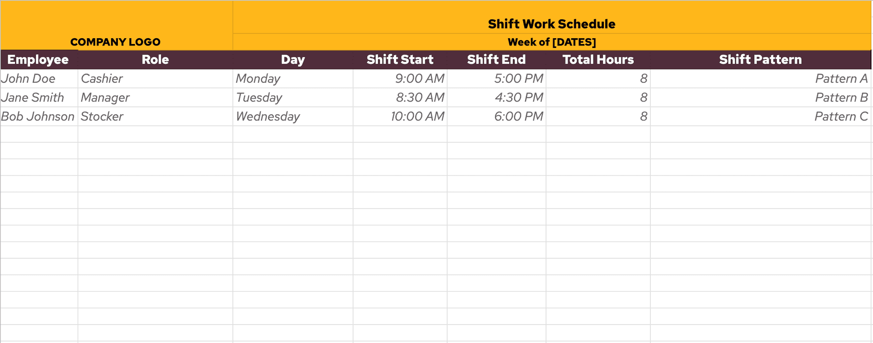 10 Free Employee Schedule Templates & How To Create One | Rippling